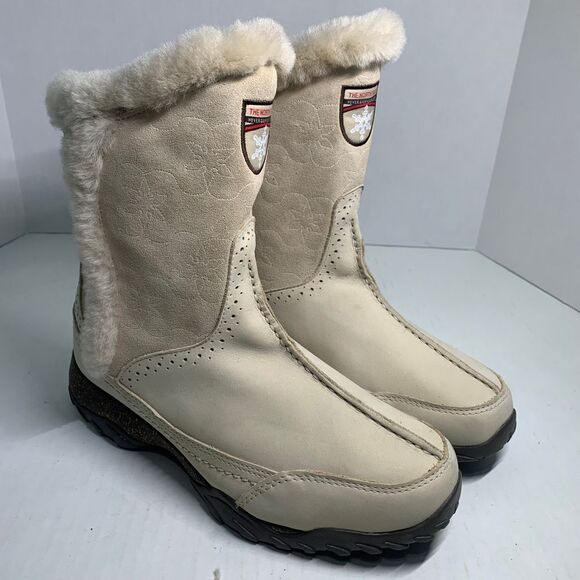 The North Face | Shoes | The North Face Beige Leather Snow Primaloft ...